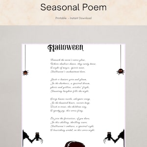 Printable Halloween Poem Wall Art - Etsy