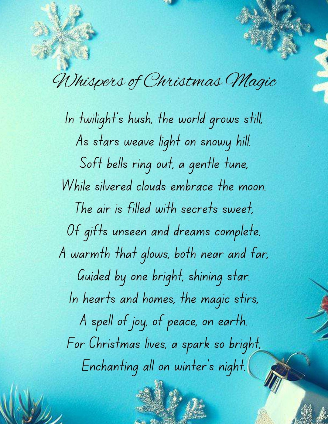 Whispers of Christmas Magic Poem - Holiday Verse Print - Etsy
