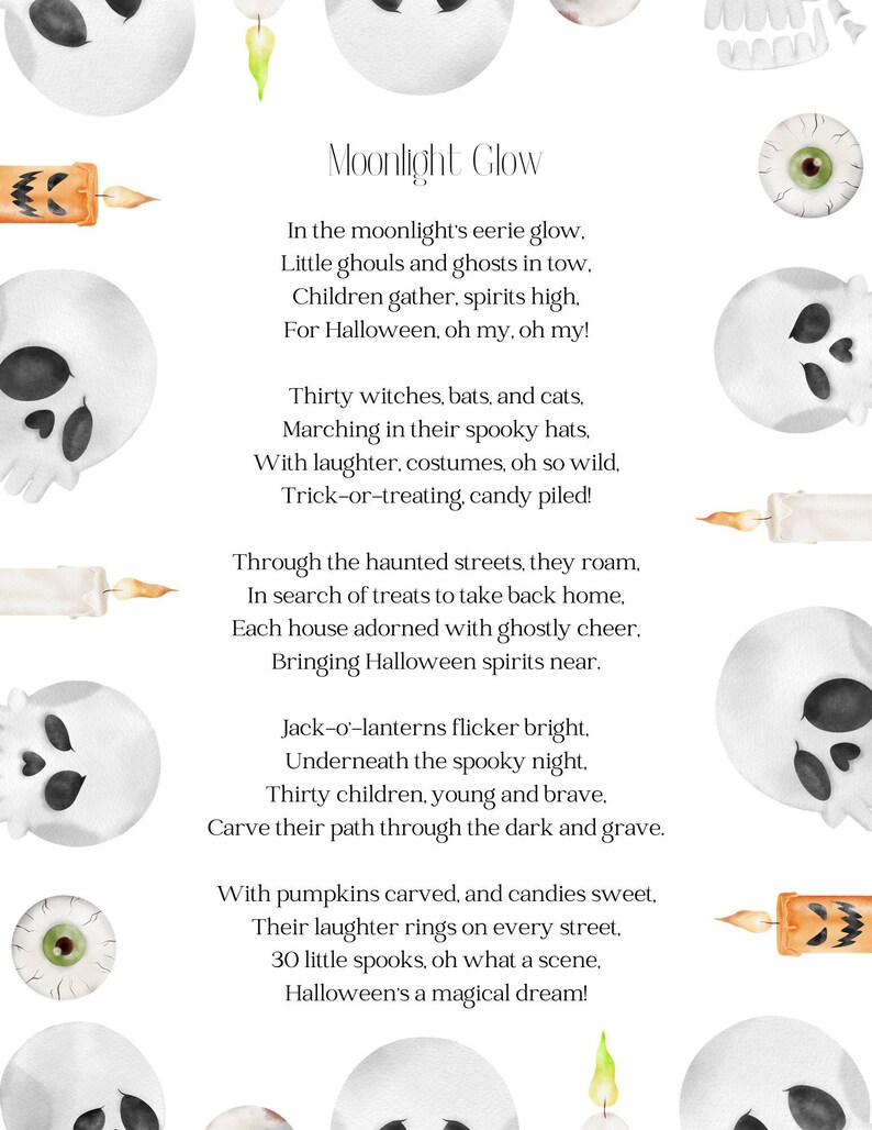 Moonlight Glow Halloween Poem - Etsy