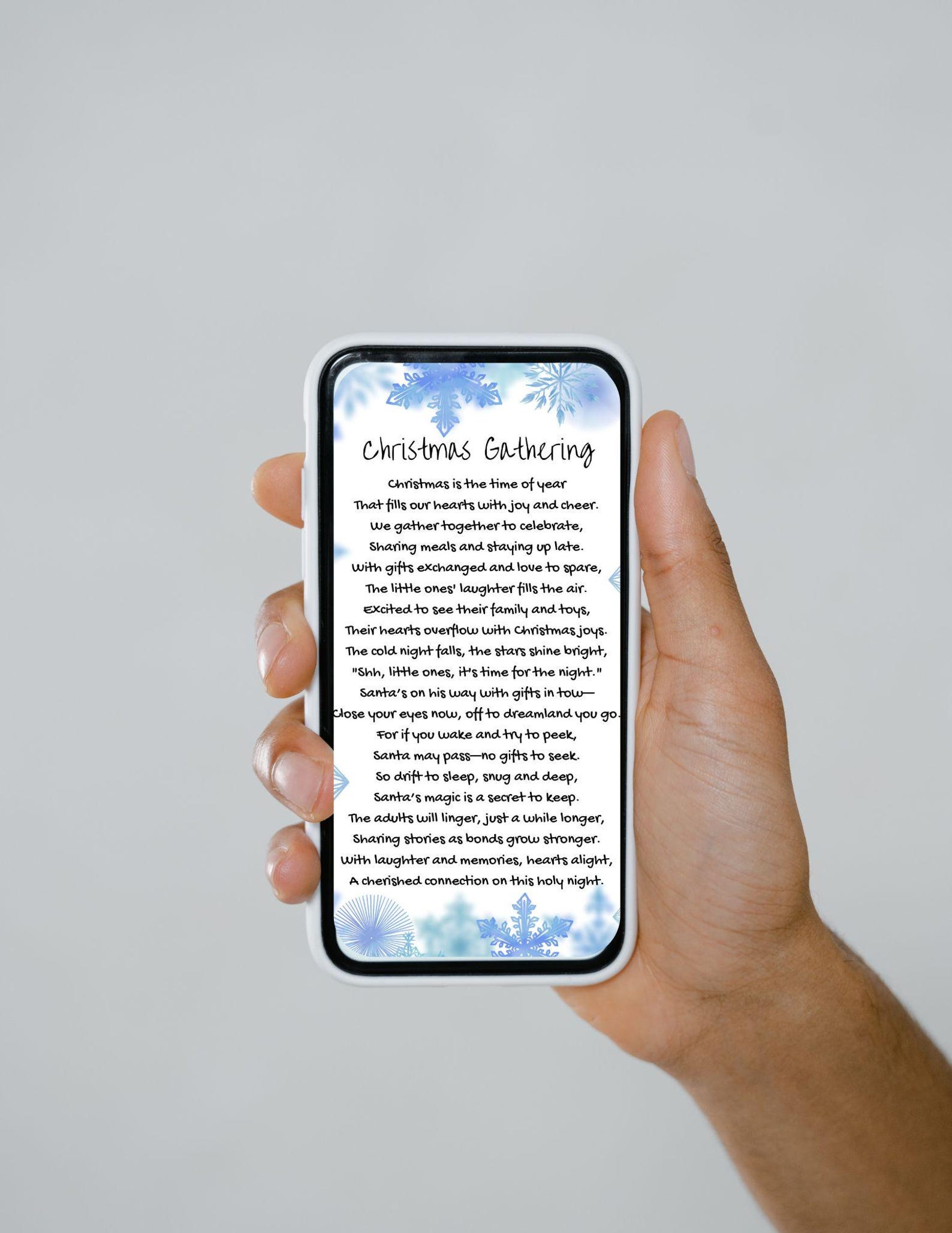 Christmas Gathering Poem Print - Holiday Poetry Wall Art - Seasonal ...