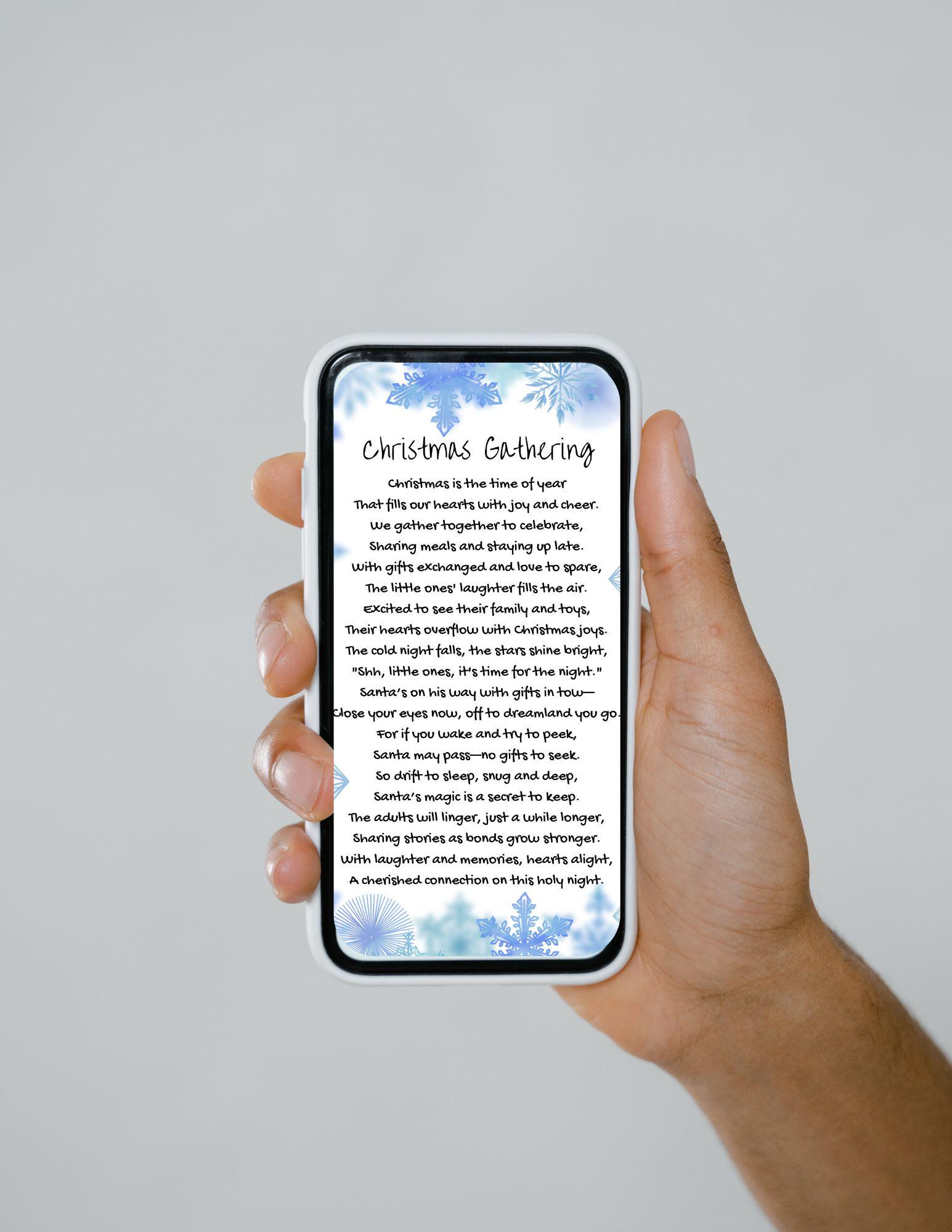 Christmas Gathering Poem Print - Holiday Poetry Wall Art - Seasonal ...