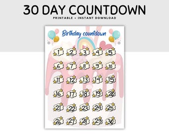 Birthday Countdown Printable - Etsy