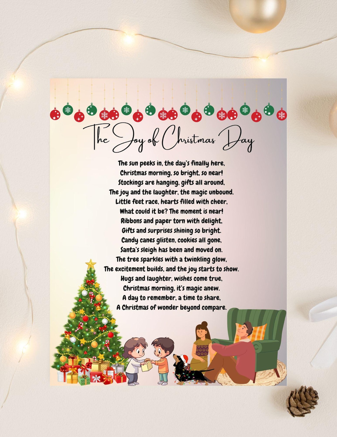 The Joy of Christmas Day Poem - Etsy