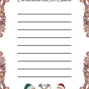 Christmas List for Santa for a Girl - Etsy