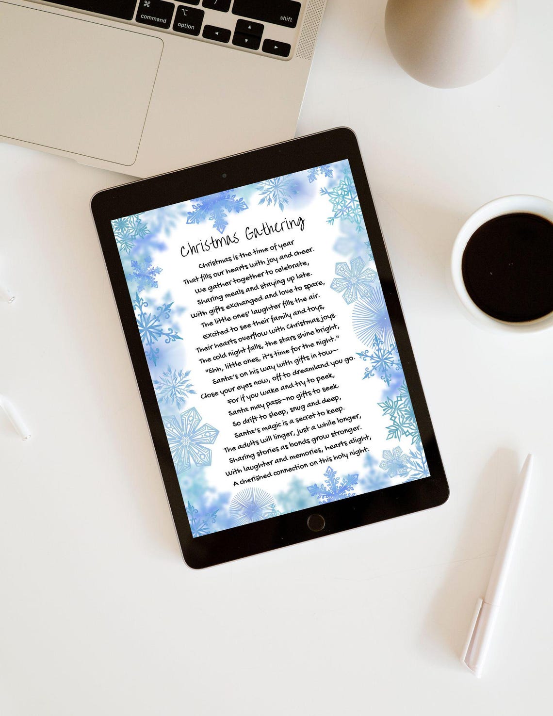 Christmas Gathering Poem Print - Holiday Poetry Wall Art - Seasonal ...