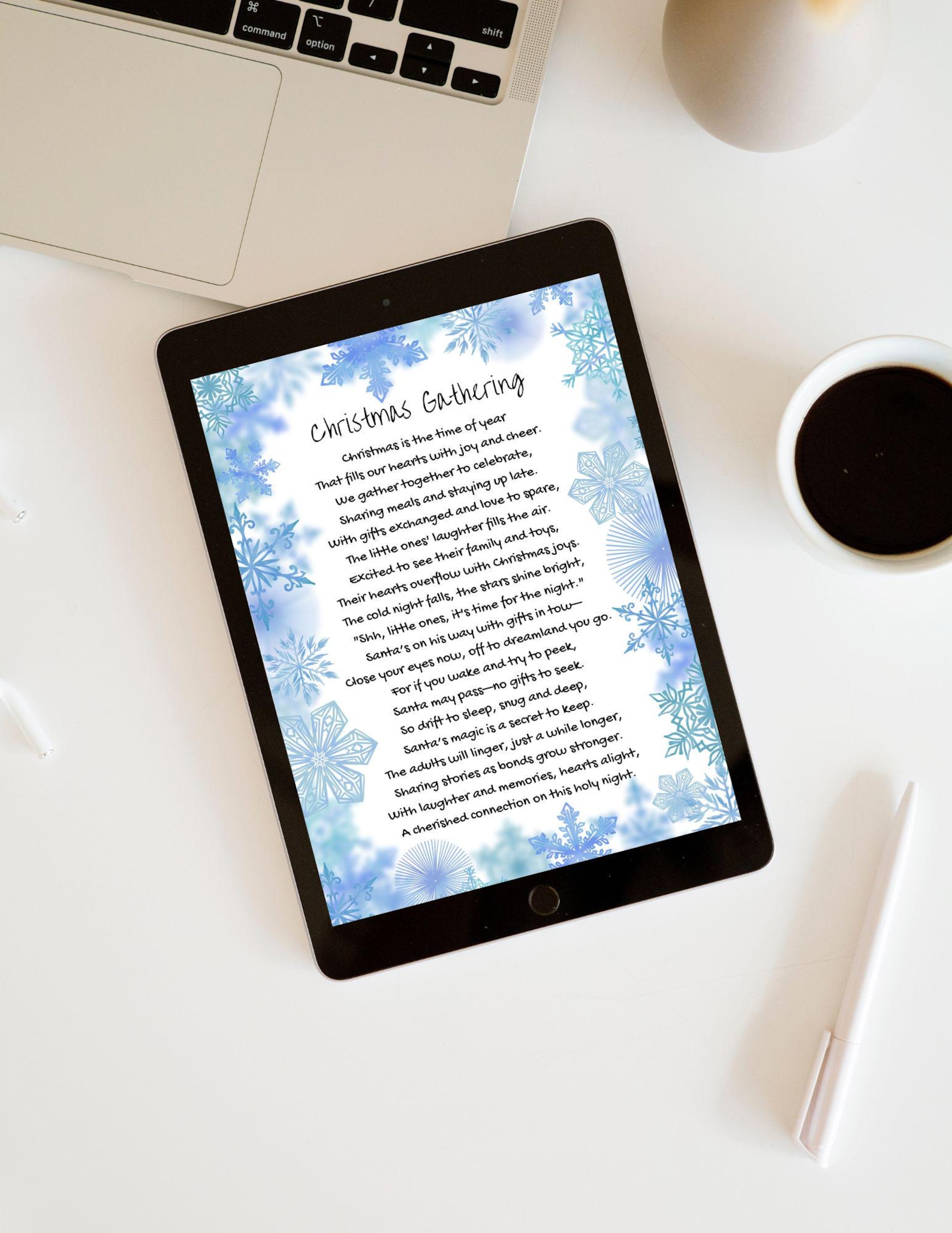 Christmas Gathering Poem Print - Holiday Poetry Wall Art - Seasonal ...