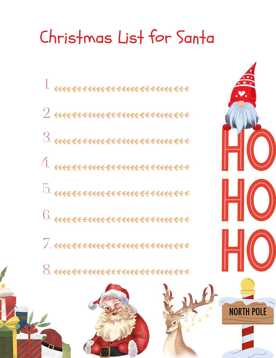 Christmas List for Santa - Etsy