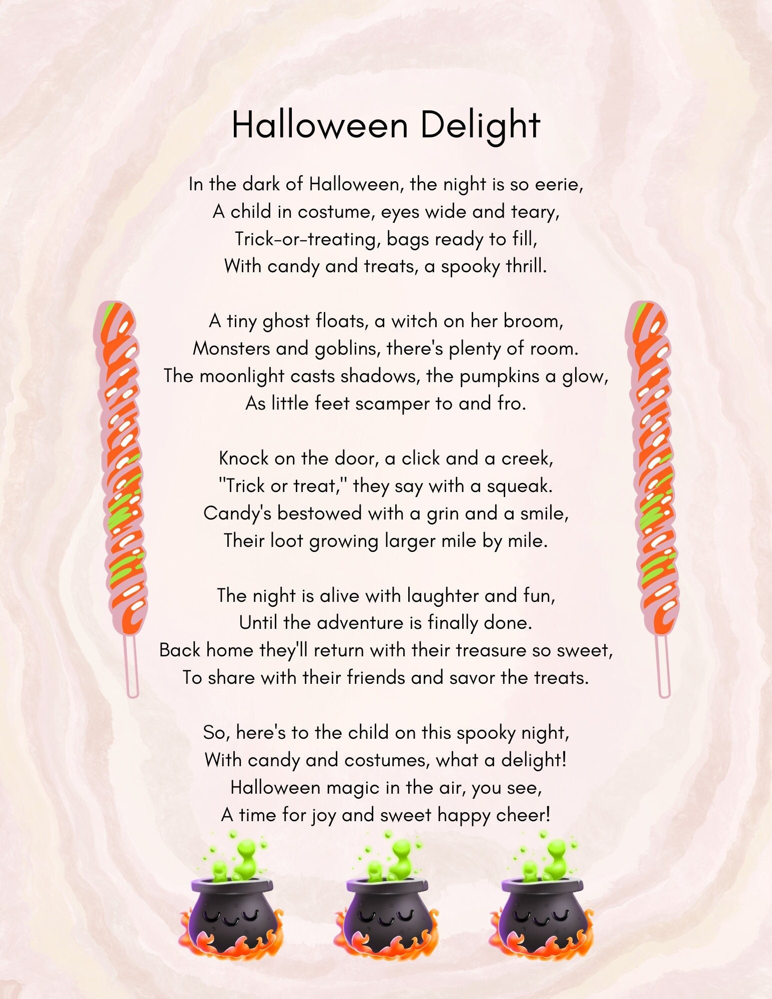 Printable Childs Halloween Poem 8.5 X 11 - Etsy