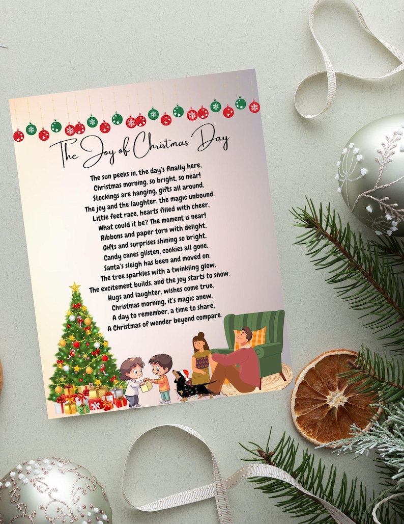 The Joy of Christmas Day Poem - Etsy