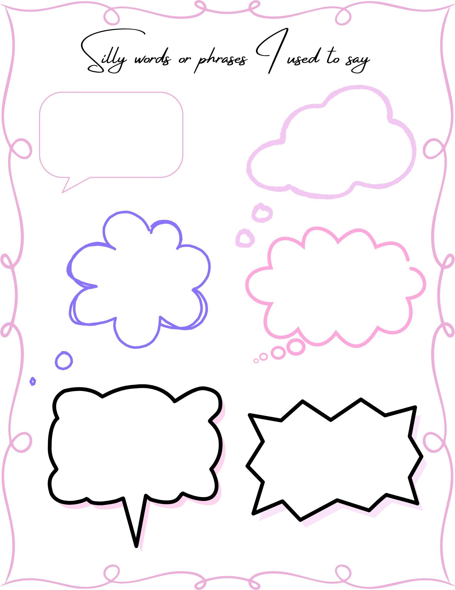 Printable Childhood Memory Book Pink Add On - Etsy