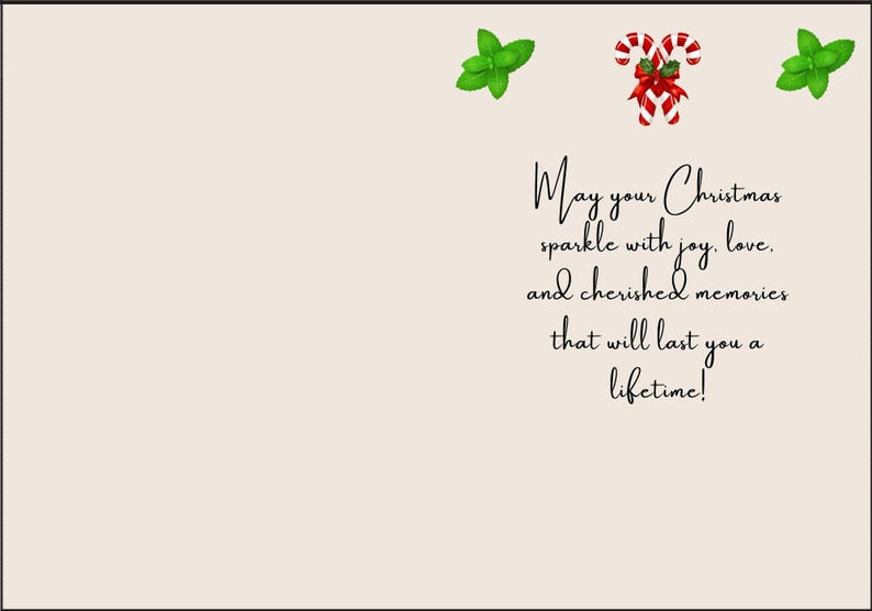 Printable Peppermint Tree Christmas Card - Instant Download - Etsy