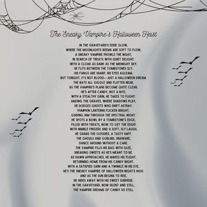 A Sneaky Vampire's Halloween Heist Printable Poem Available in 8.5x11 ...