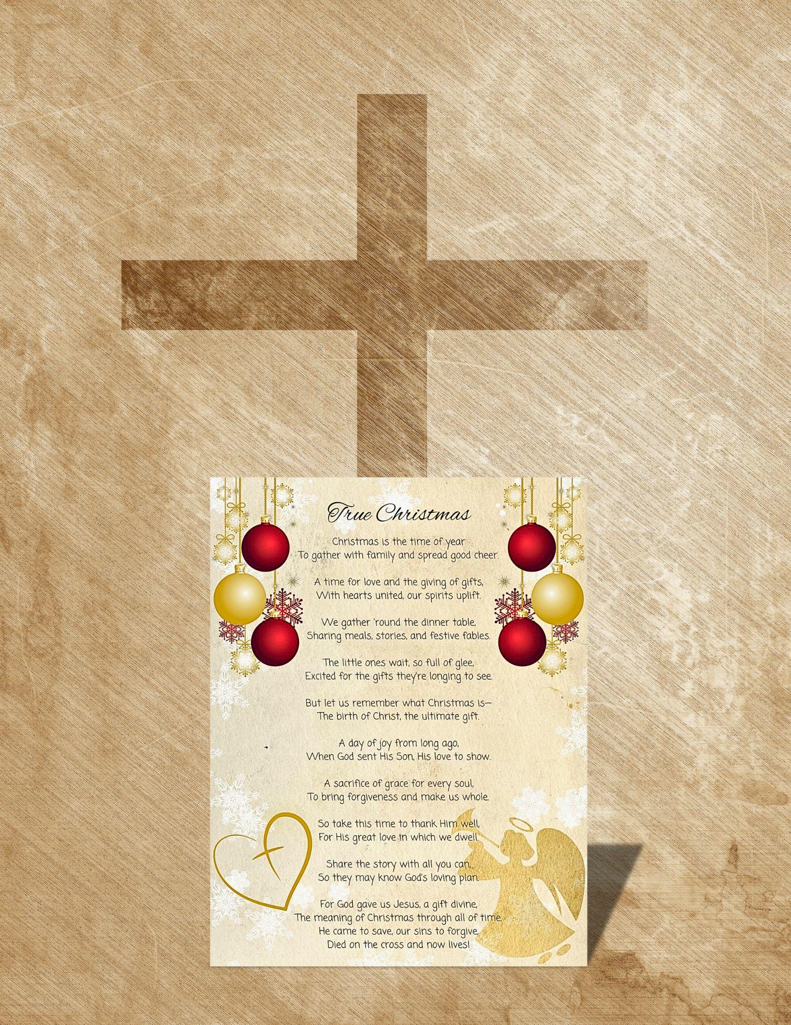 Handwritten True Christmas Poem - Unique Gift for the Season - Etsy
