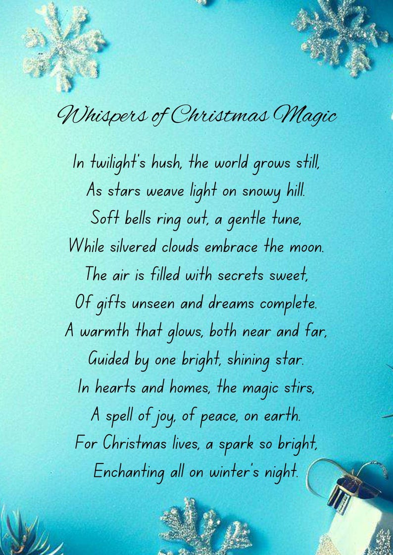 Whispers of Christmas Magic Poem - Holiday Verse Print - Etsy