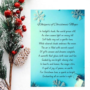 Whispers of Christmas Magic Poem - Holiday Verse Print - Etsy