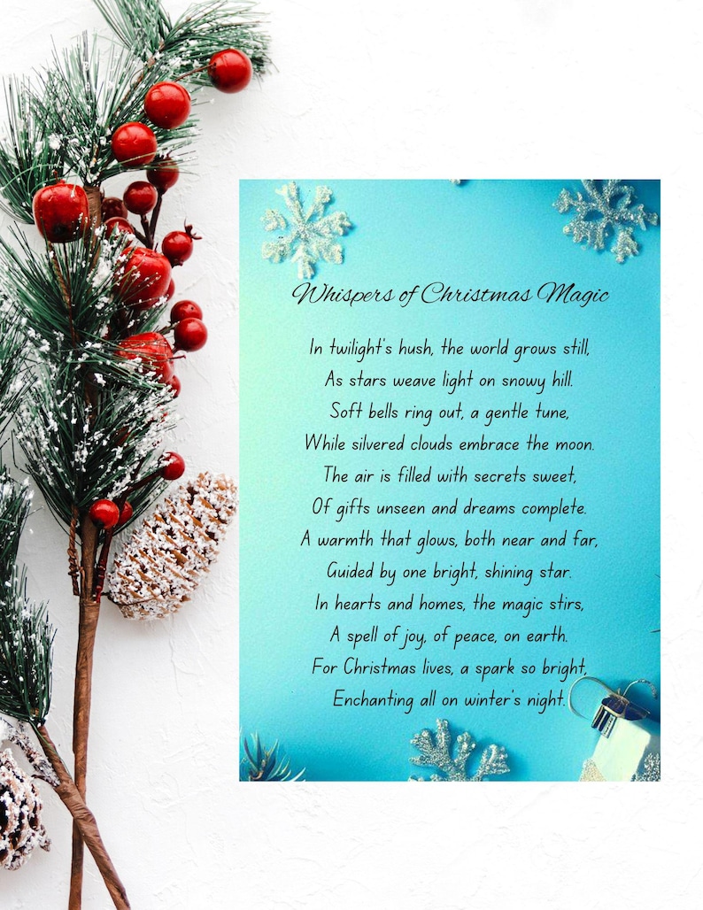 Whispers of Christmas Magic Poem - Holiday Verse Print - Etsy