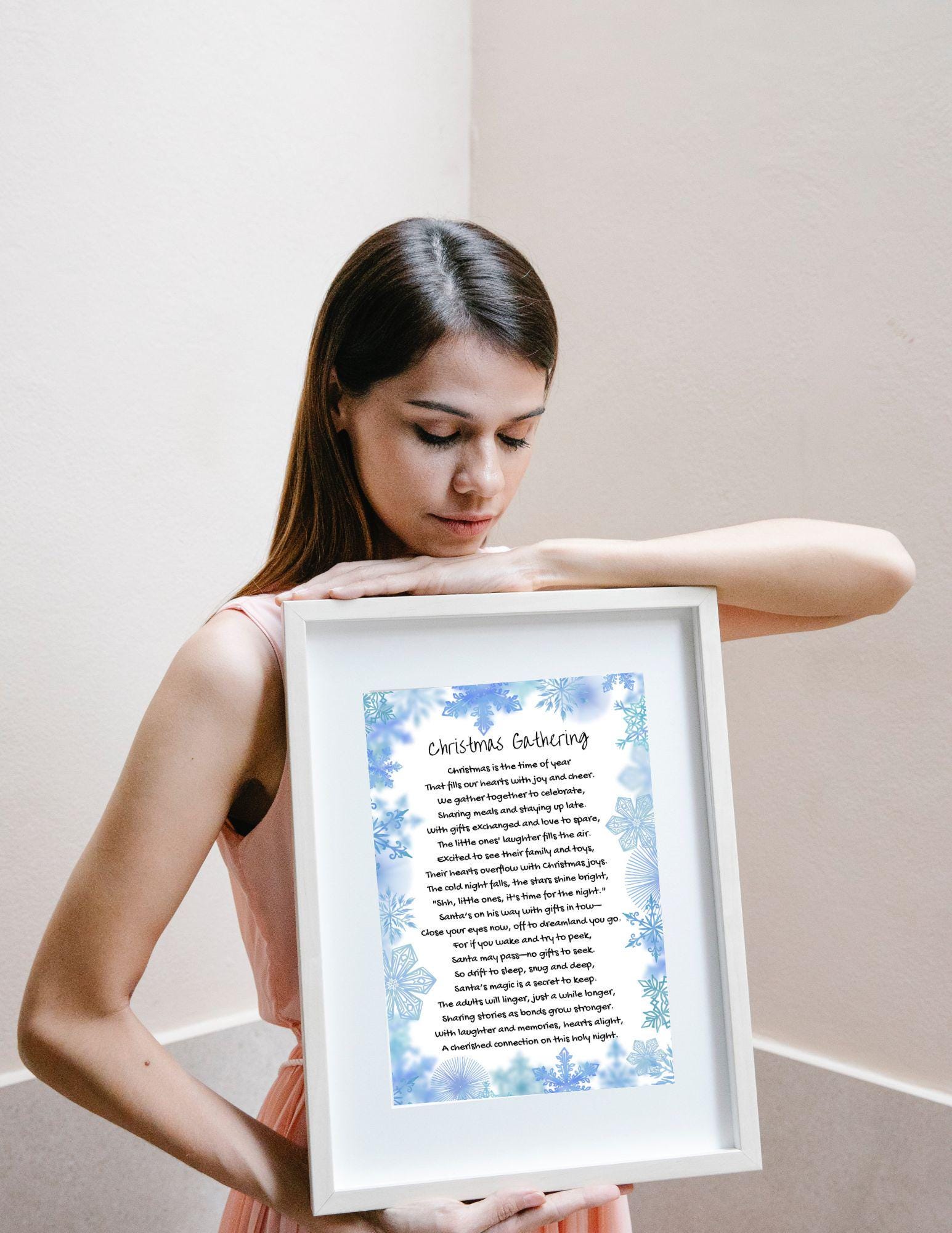 Christmas Gathering Poem Print - Holiday Poetry Wall Art - Seasonal ...