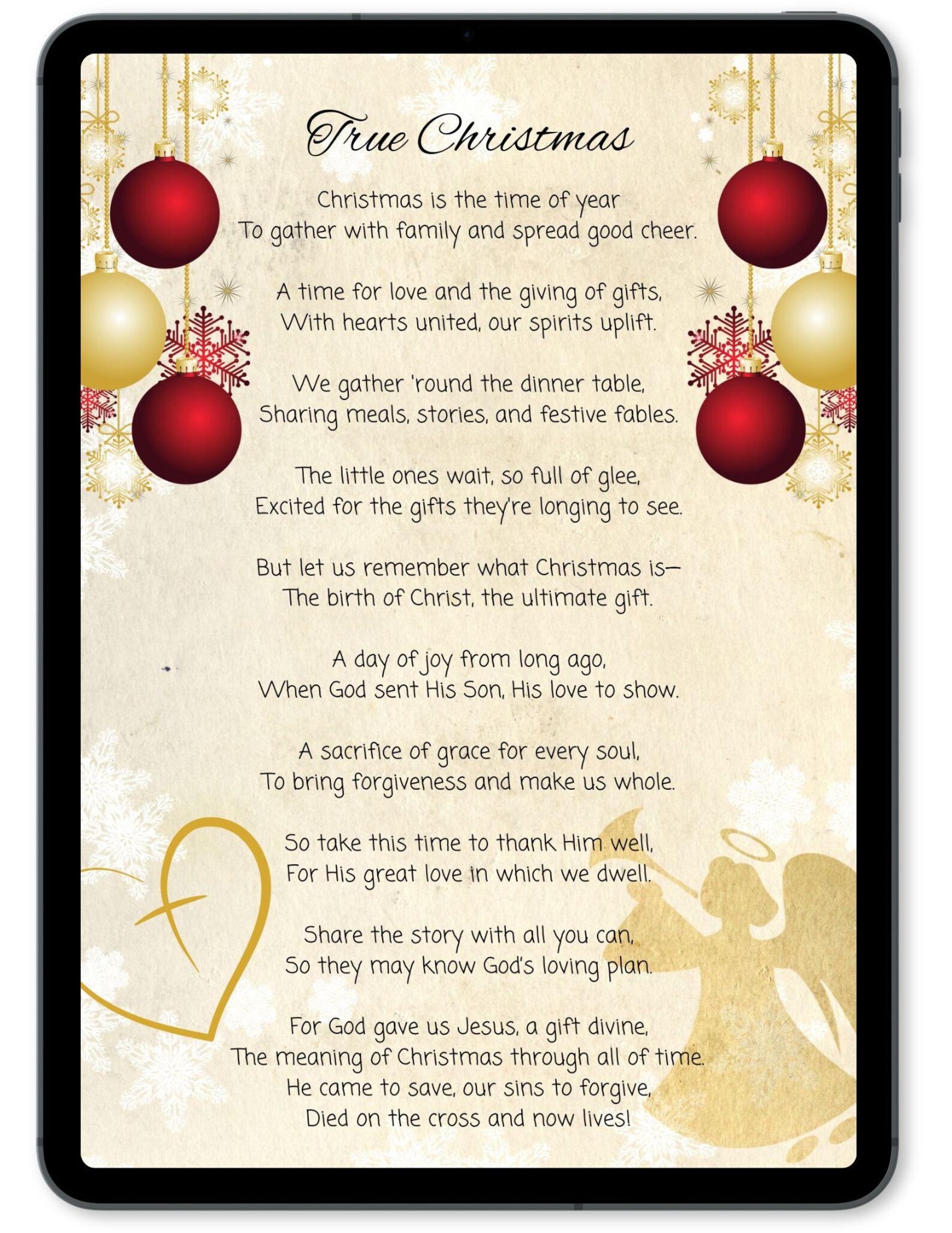 Handwritten True Christmas Poem - Unique Gift for the Season - Etsy