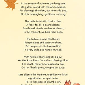 Autumn's Golden Grace Poem 8.5x11 and A4 - Etsy UK