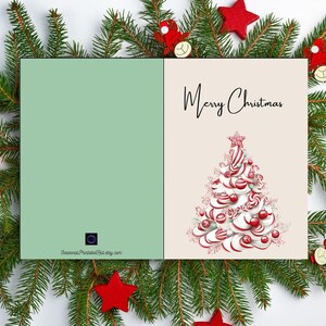 Printable Peppermint Tree Christmas Card - Instant Download - Etsy