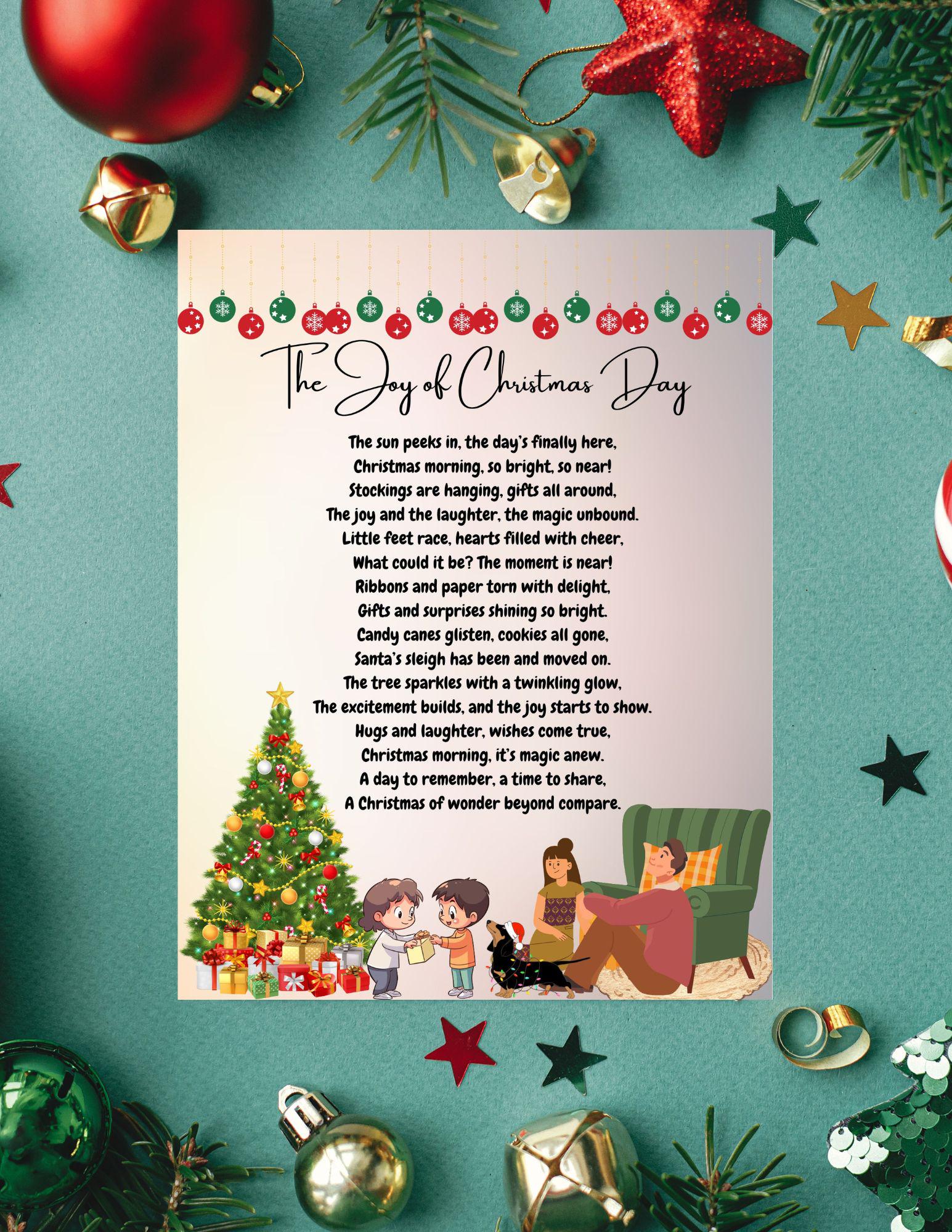 The Joy of Christmas Day Poem - Etsy