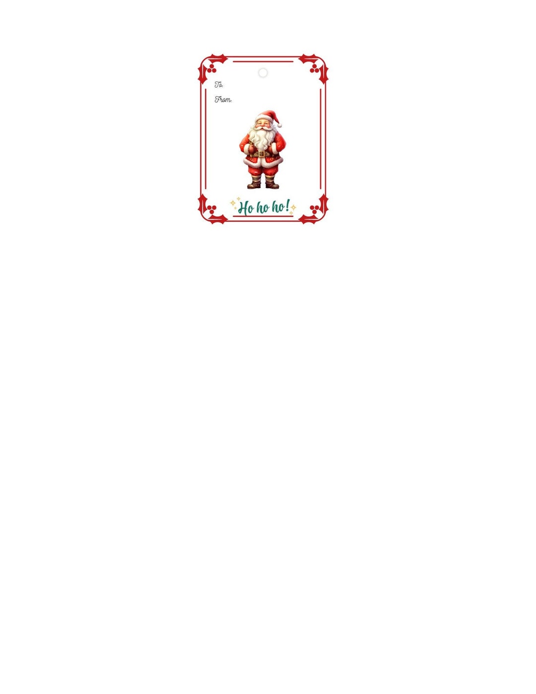 Santa Christmas Gift Tag 1 - Etsy