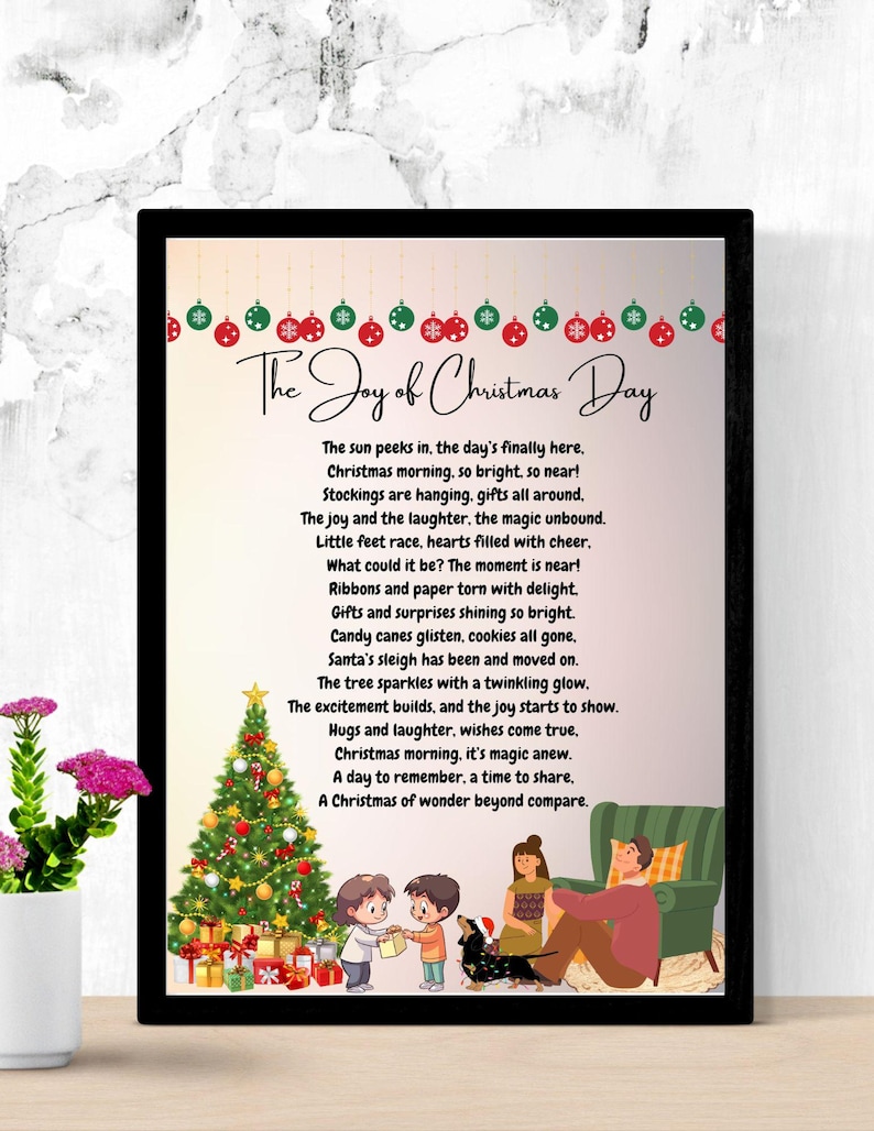 The Joy of Christmas Day Poem - Etsy