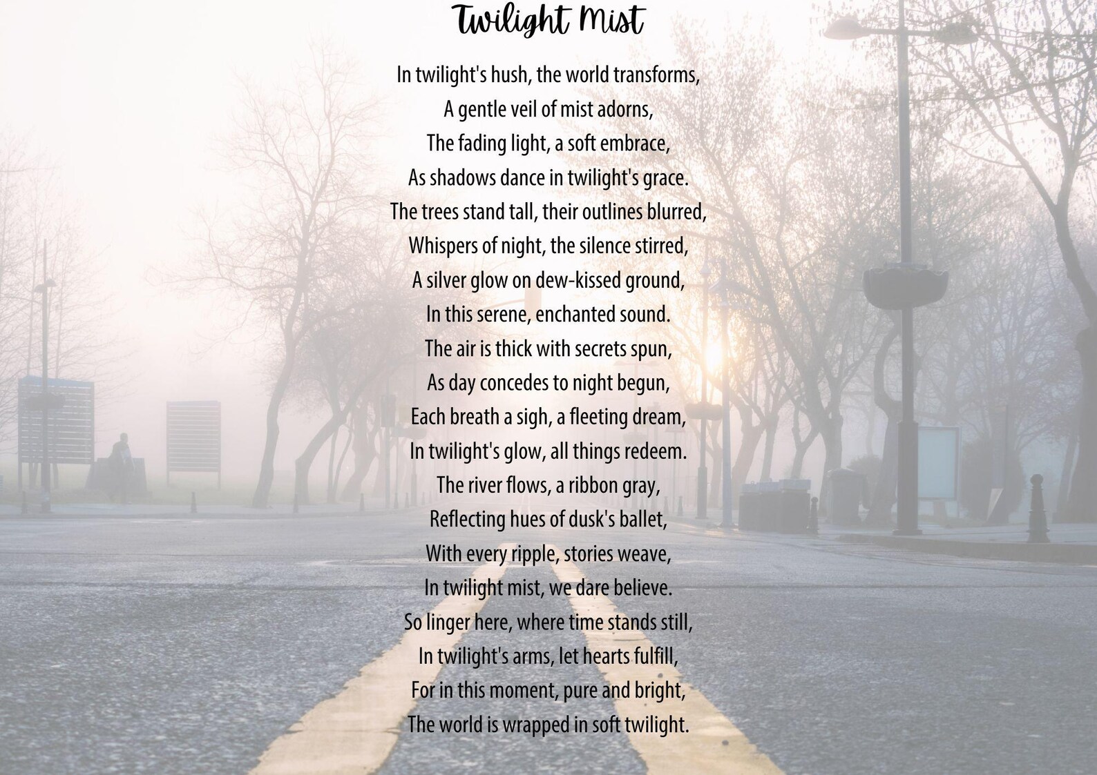 Twilight Mist Poem - Etsy