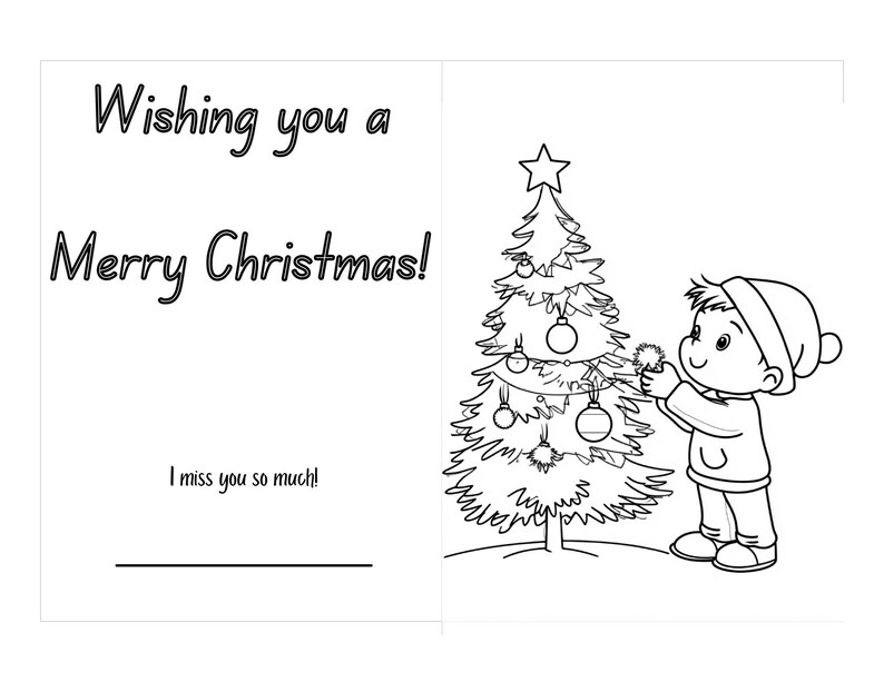 Christmas Coloring Cards Set of 5 - Etsy