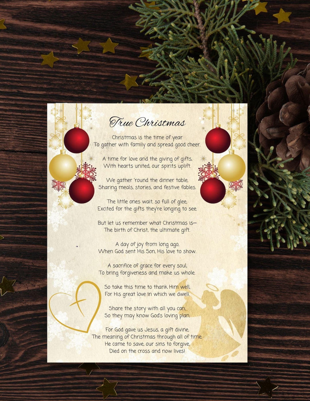 Handwritten True Christmas Poem - Unique Gift for the Season - Etsy