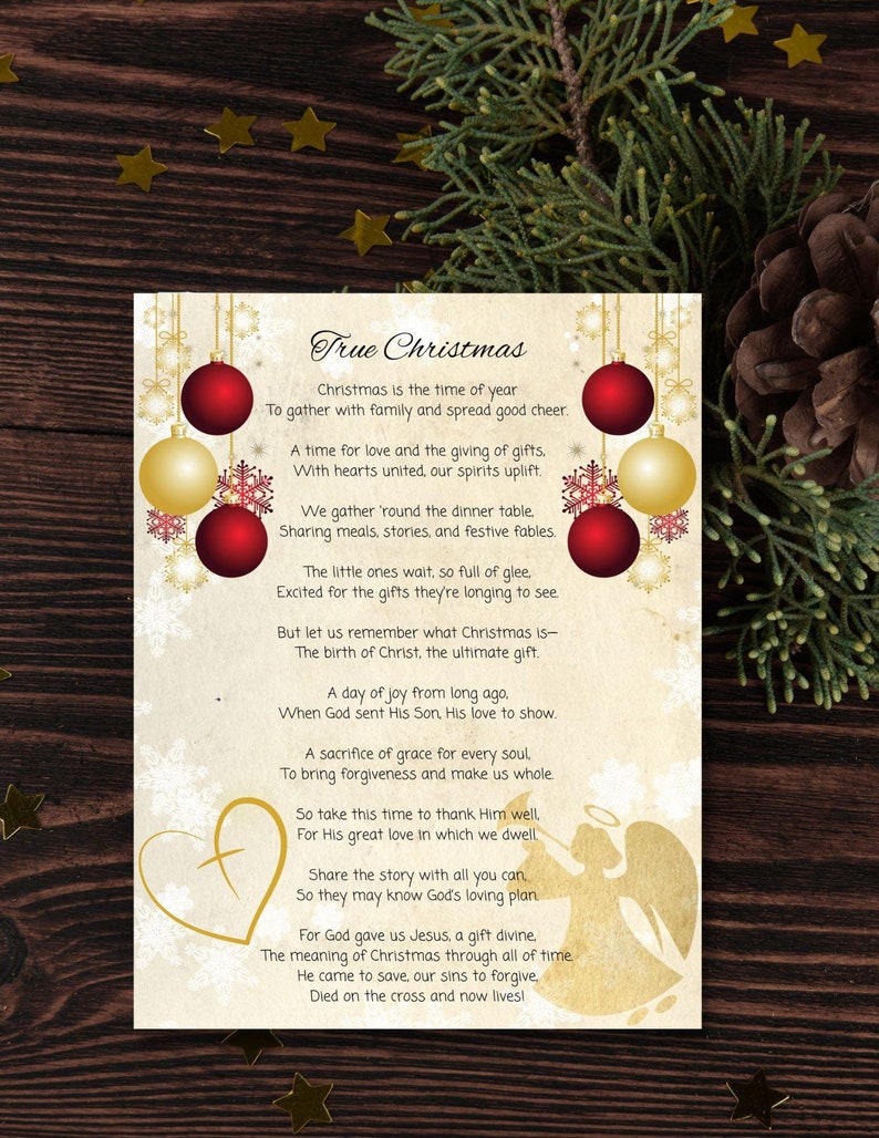 Handwritten True Christmas Poem - Unique Gift for the Season - Etsy