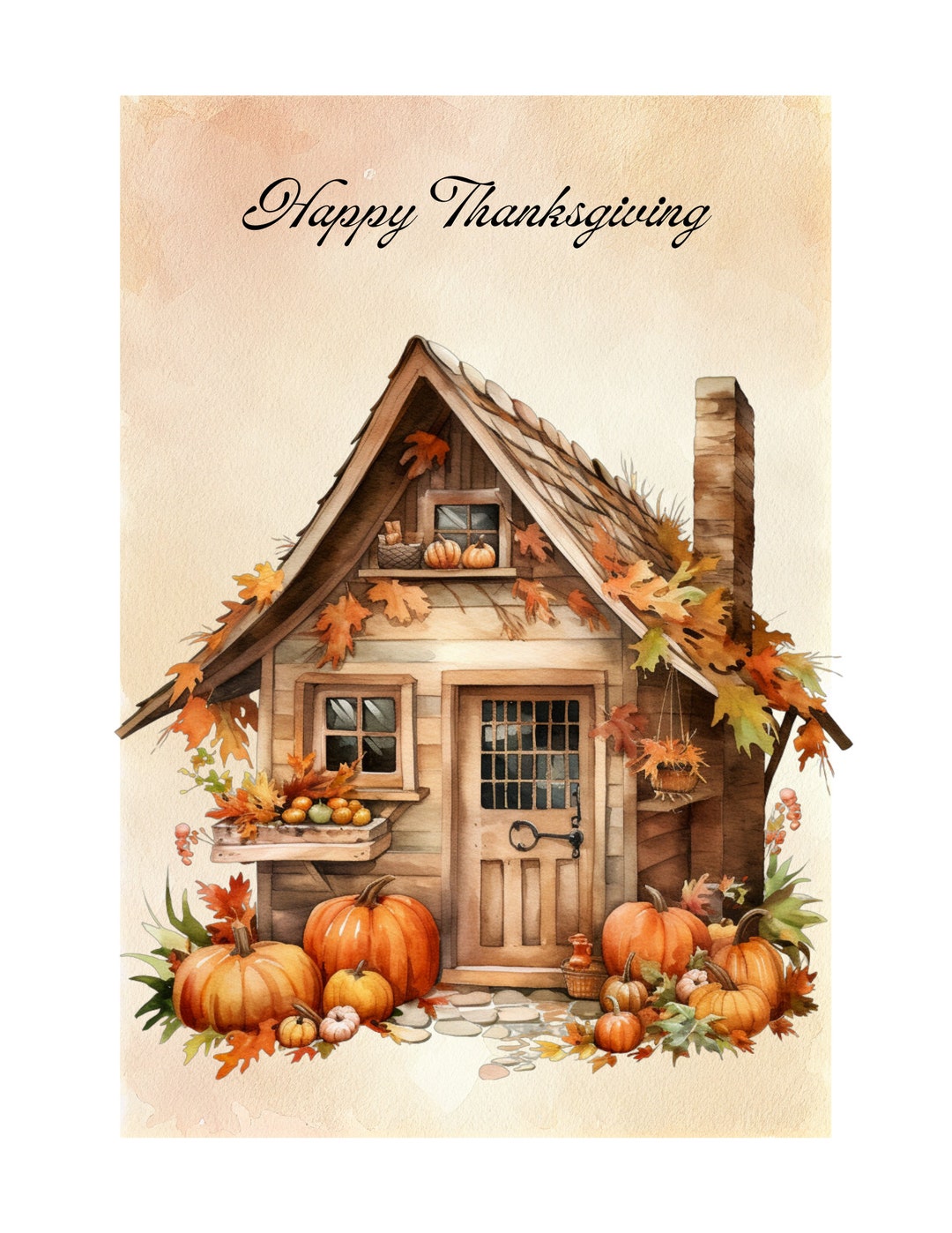 Happy Thanksgiving Fall Wall Art Printable - Etsy