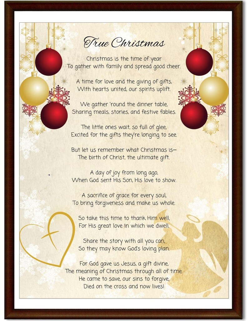Handwritten True Christmas Poem - Unique Gift for the Season - Etsy