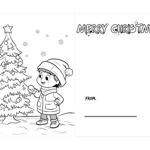 Christmas Coloring Cards Set of 5 - Etsy