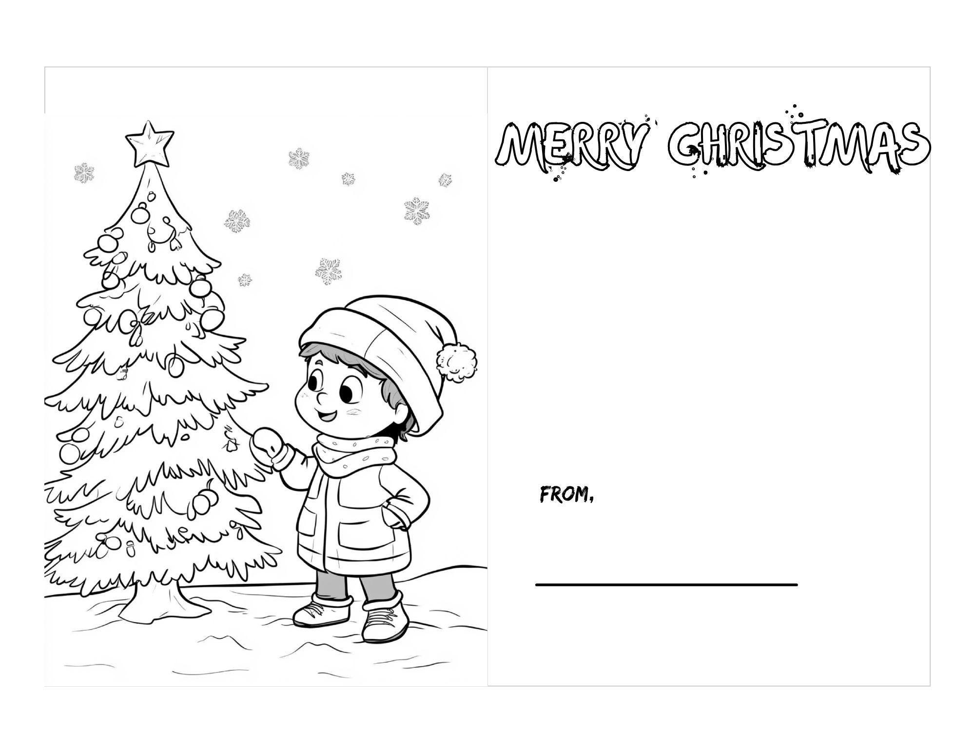 Christmas Coloring Cards Set of 5 - Etsy