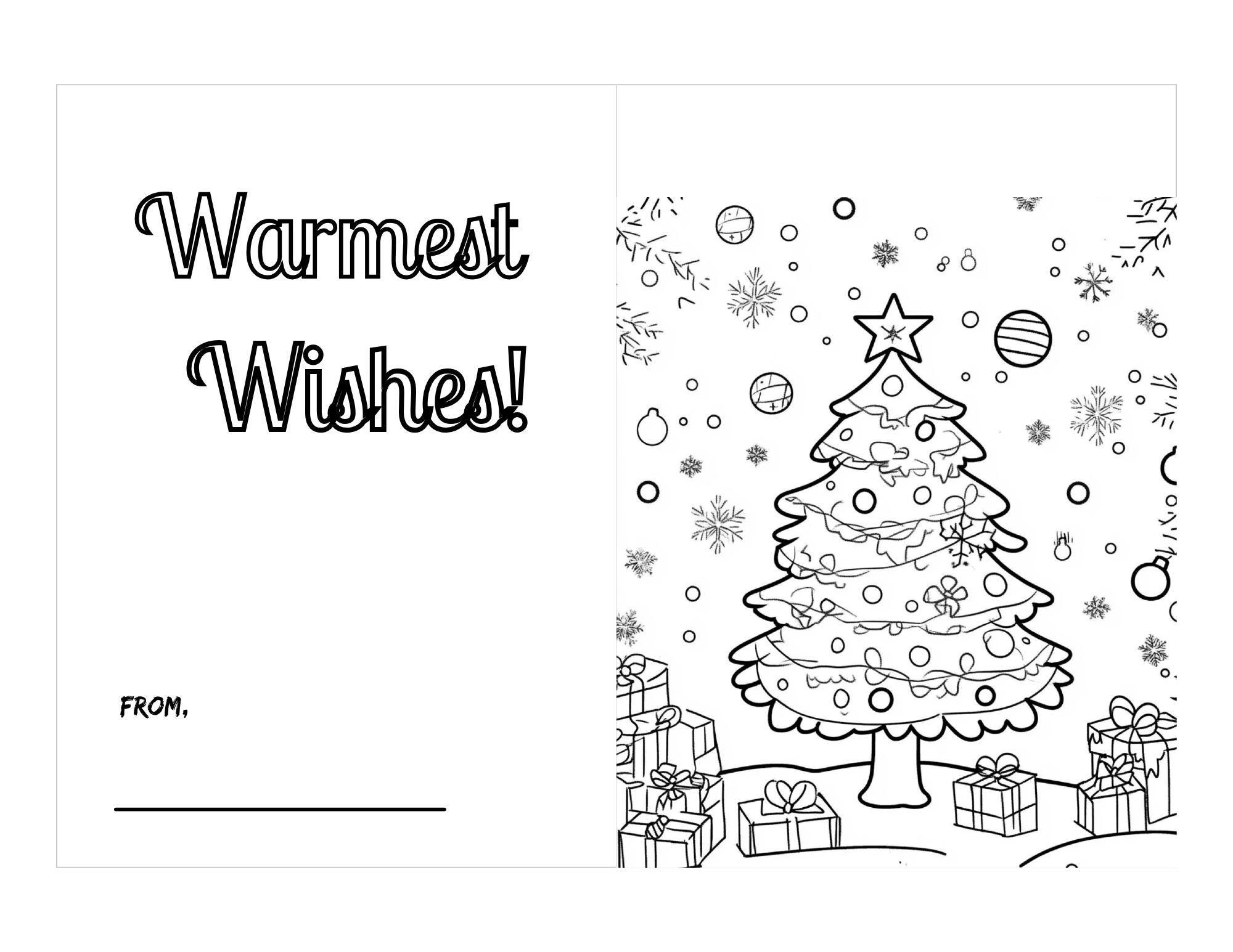 Christmas Coloring Cards Set of 5 - Etsy