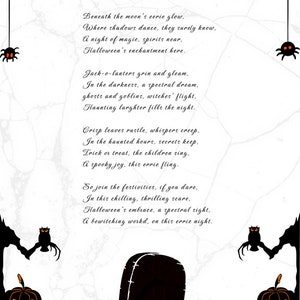 Printable Halloween Poem Wall Art - Etsy