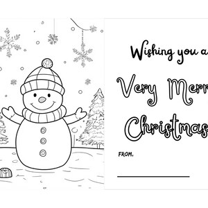 Christmas Coloring Cards Set of 5 - Etsy