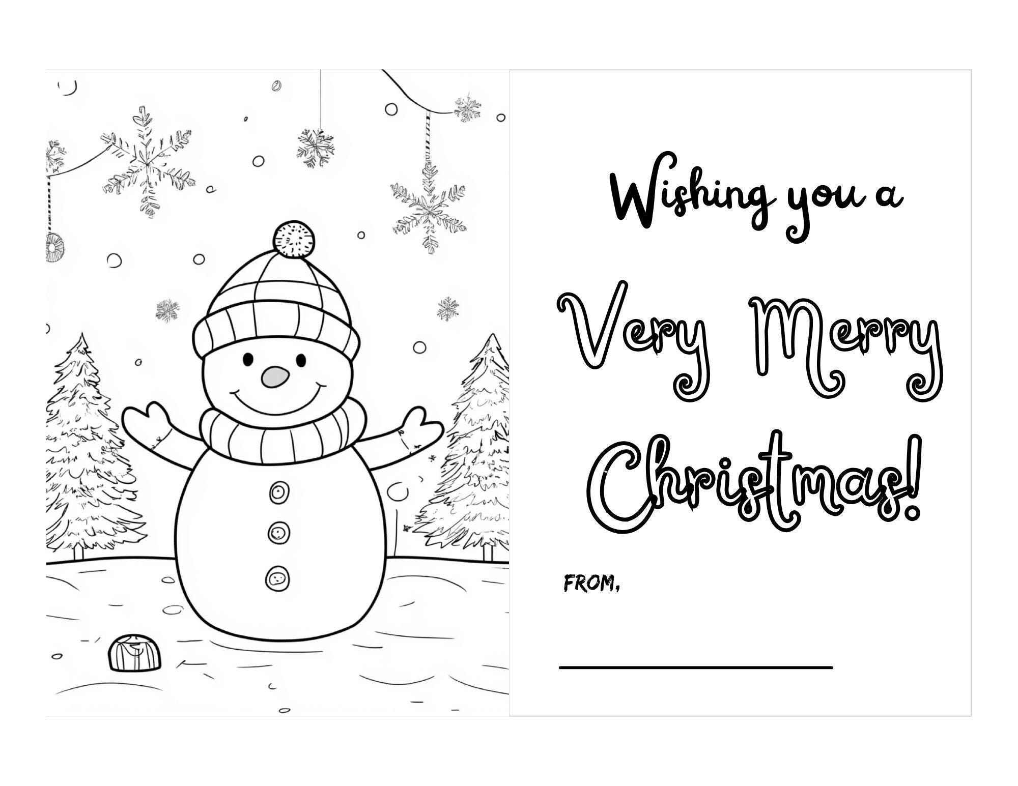 Christmas Coloring Cards Set of 5 - Etsy