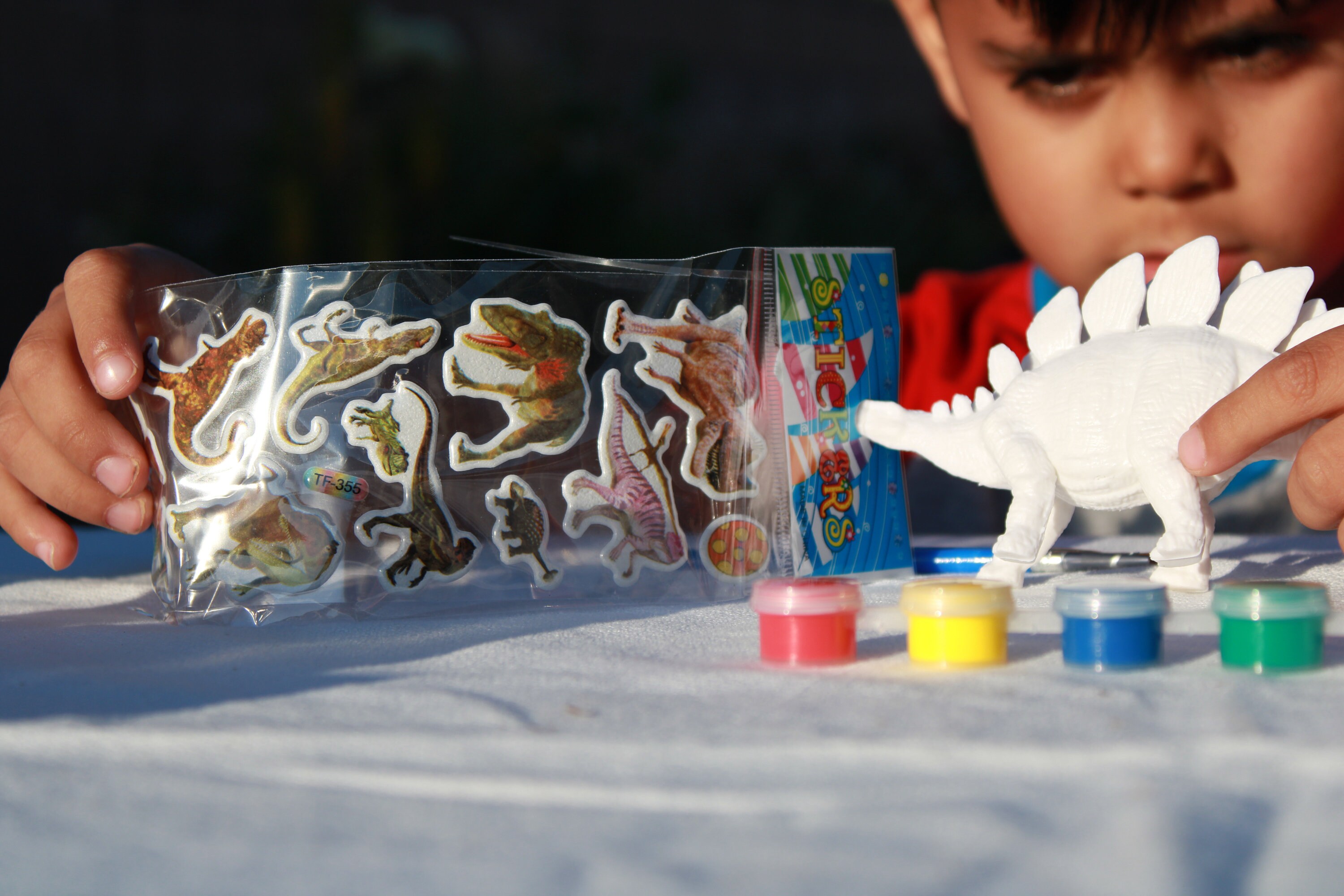 Kids Birthday Party Craft Table Dinosaur Paint Kit Set, Paint a ...