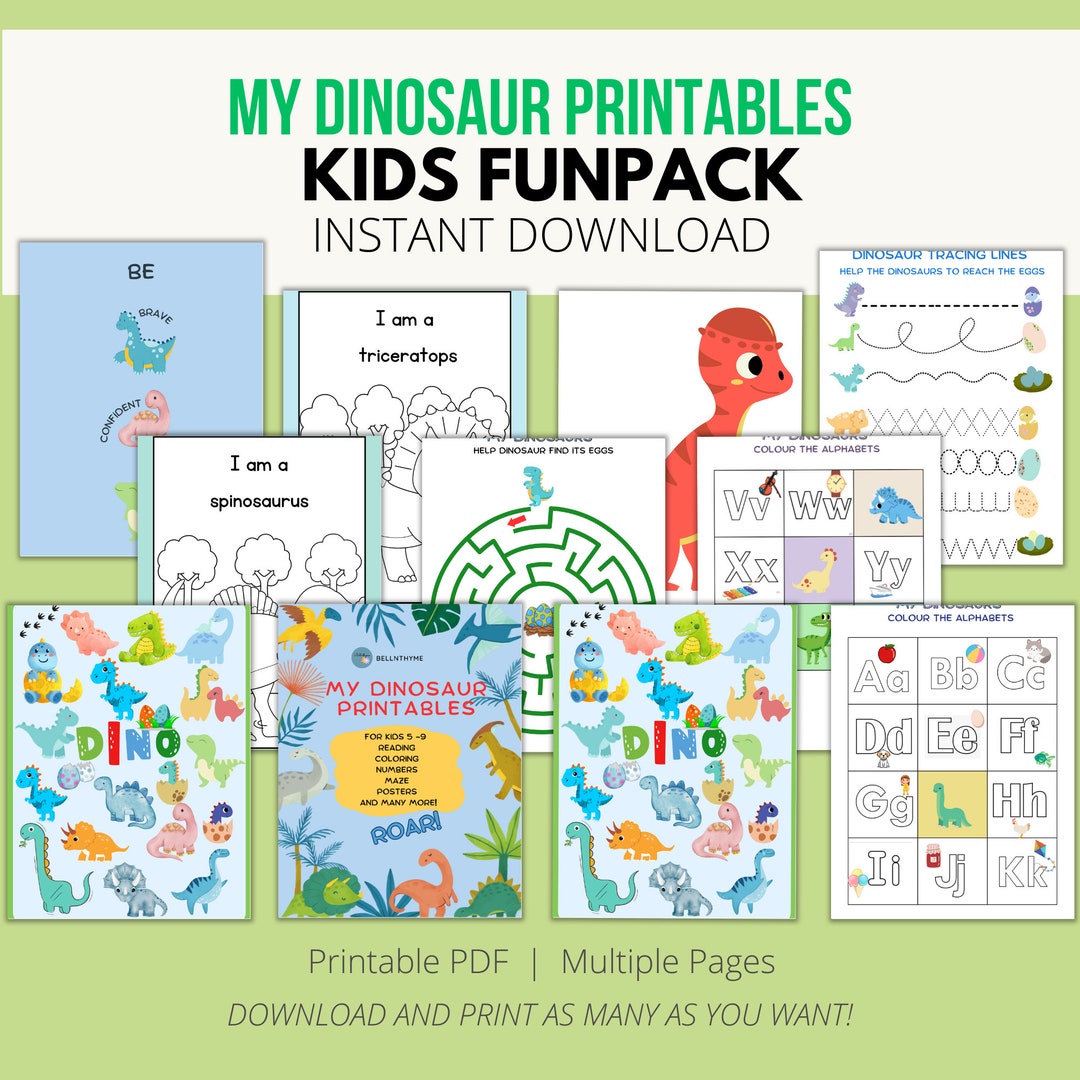 My Dinosaur Printables Dinosaurs Posters Dinosaur Fun Pack - Etsy