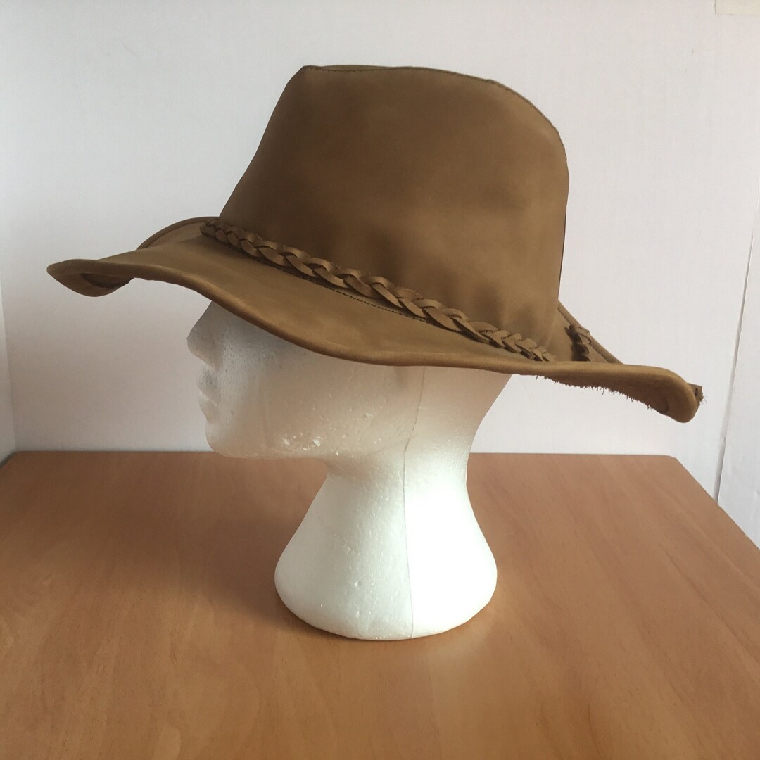 Aussie Fedora Hat Tan Leather Hide Bush Hat - Etsy Australia