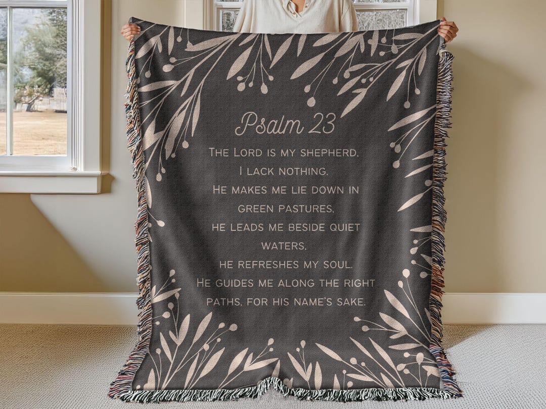 Psalm 23 Christian Woven Blanket Bible Verse Throw Christian Mom ...