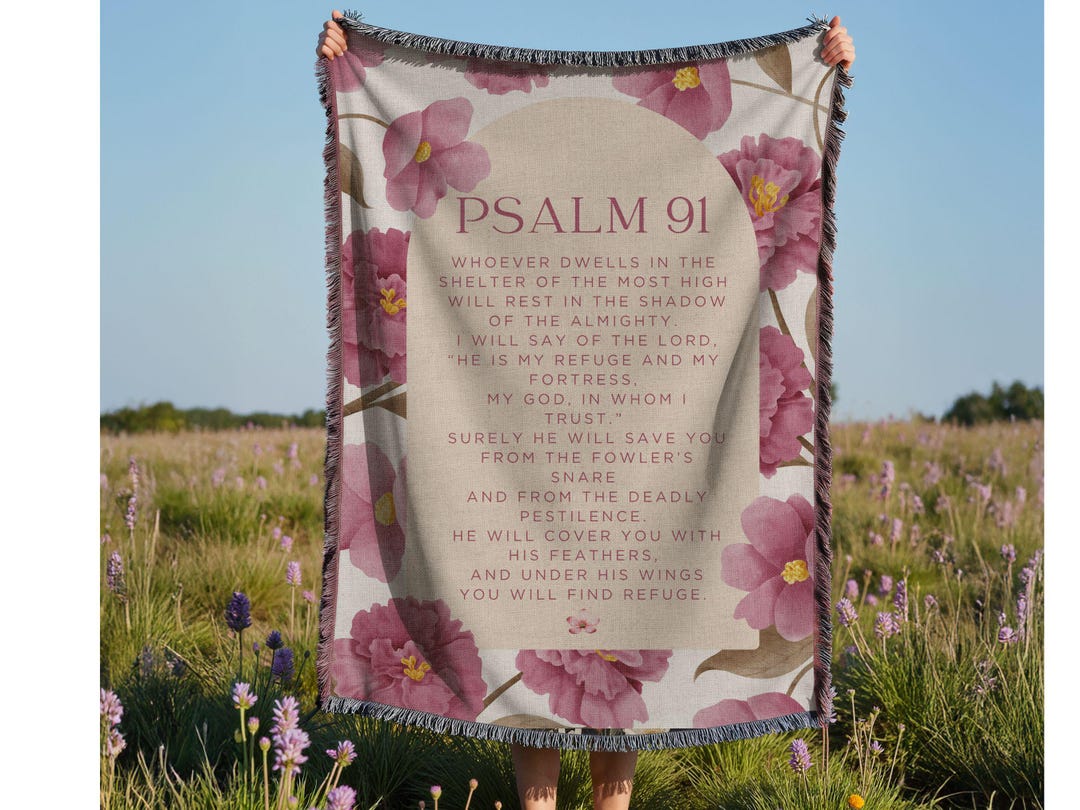 Psalm 91 Christian Woven Blanket Bible Verse Throw Christian Mom ...