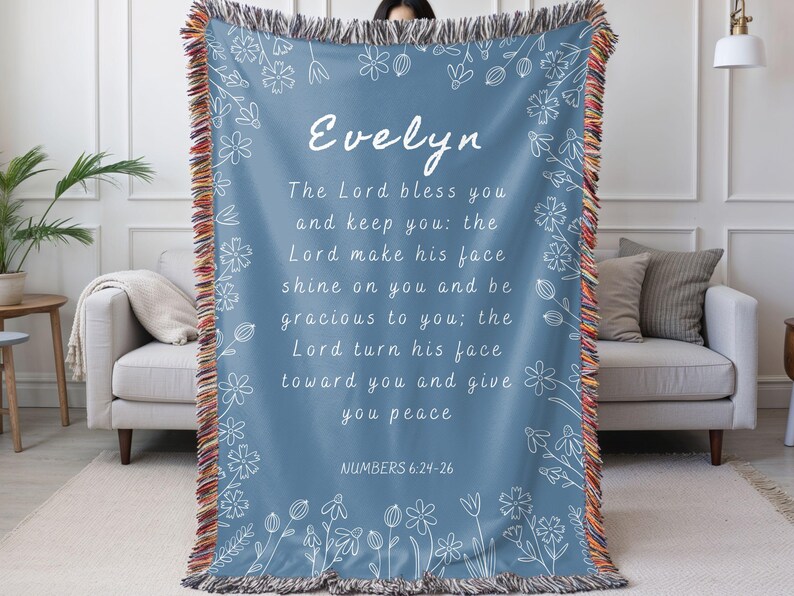 Custom Bible Verse Woven Blanket: Christian Mom Gift - Etsy