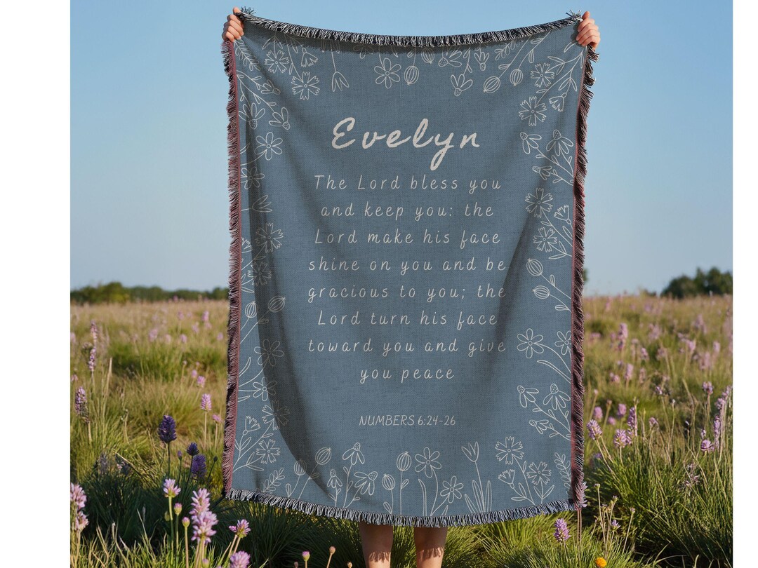 Custom Numbers 6 Bible Verse Christian Woven Blanket Throw Christian ...