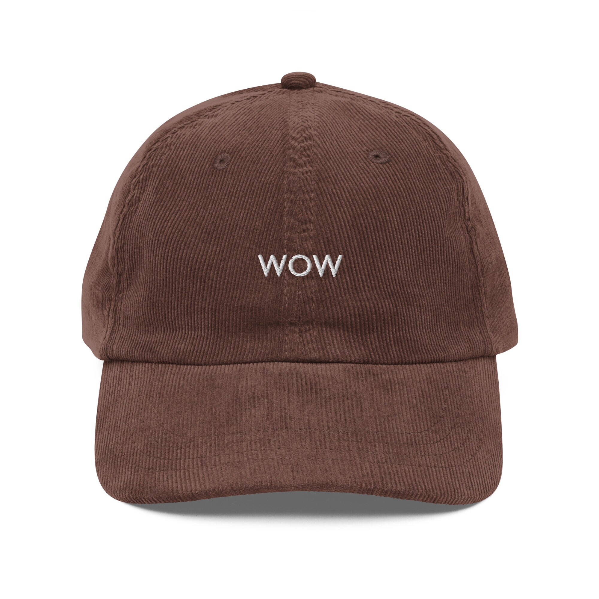 Wow Corduroy Cap, Vintage Wow Hat, Funny Wow Gift, Sarcastic Wow, Unbelievable Hat, Surprised ...