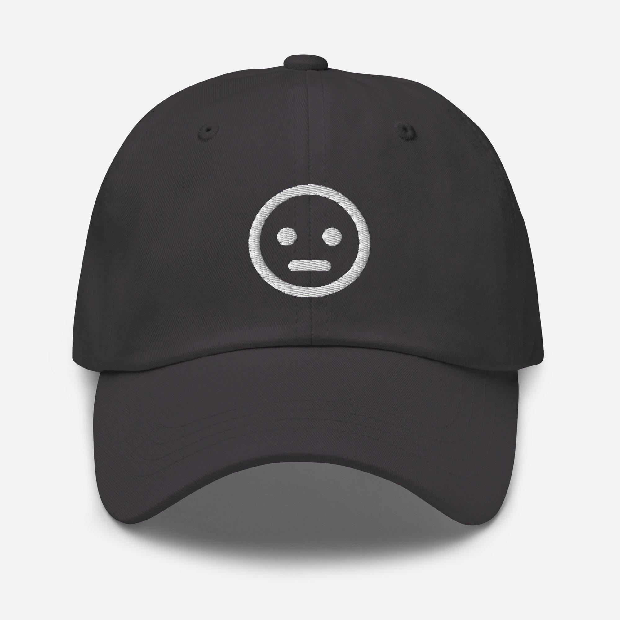 Neutral Face Hat Embroidered Emoji Neutral Face Hat Smiley Funny ...