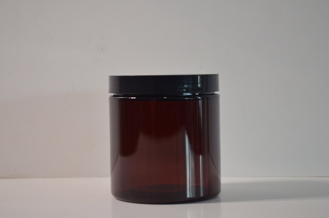 3 Pack- 8oz Amber Plastic Jar With Lid - Etsy