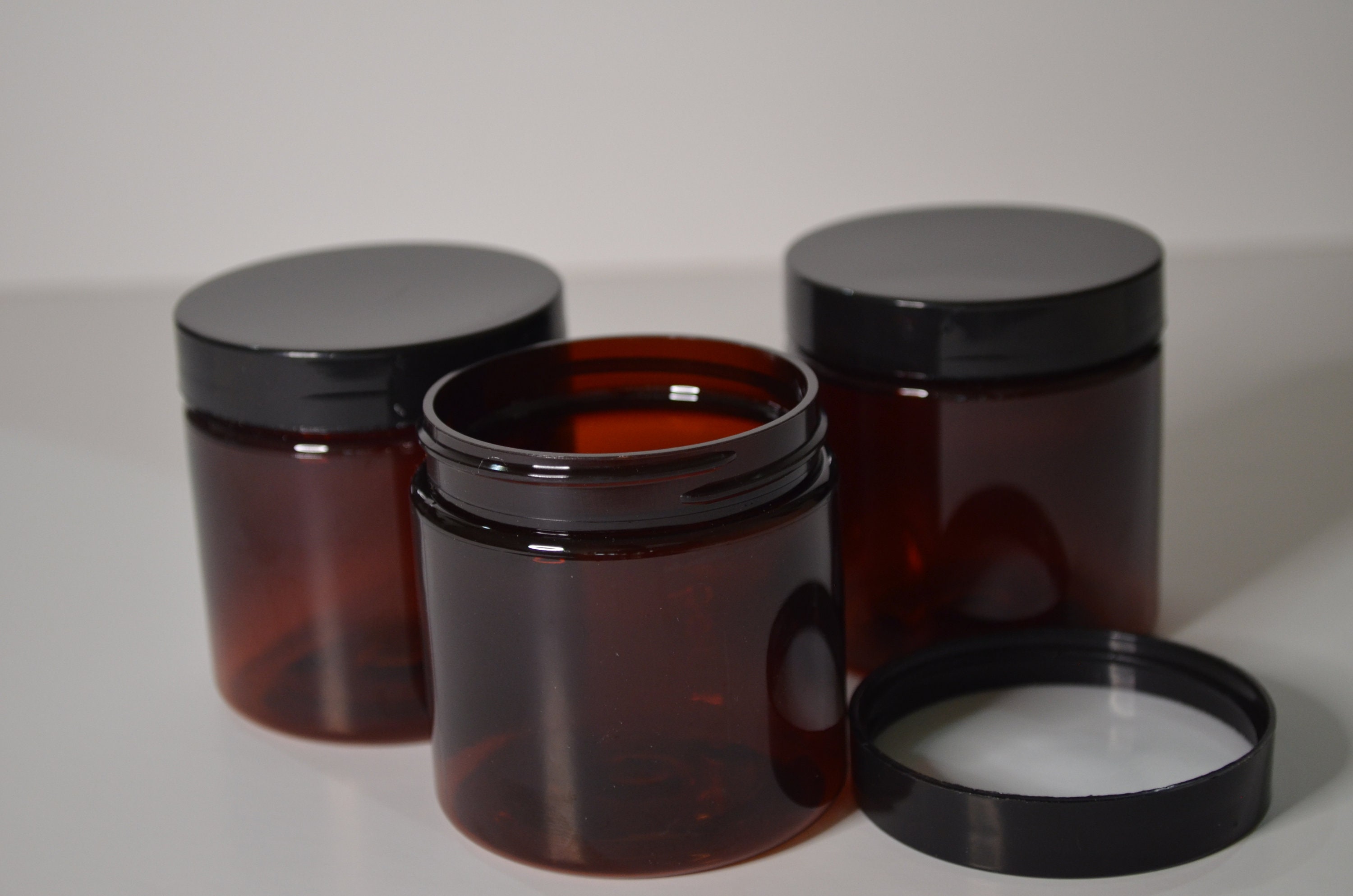 4oz Amber Plastic Jar With Lid - Etsy